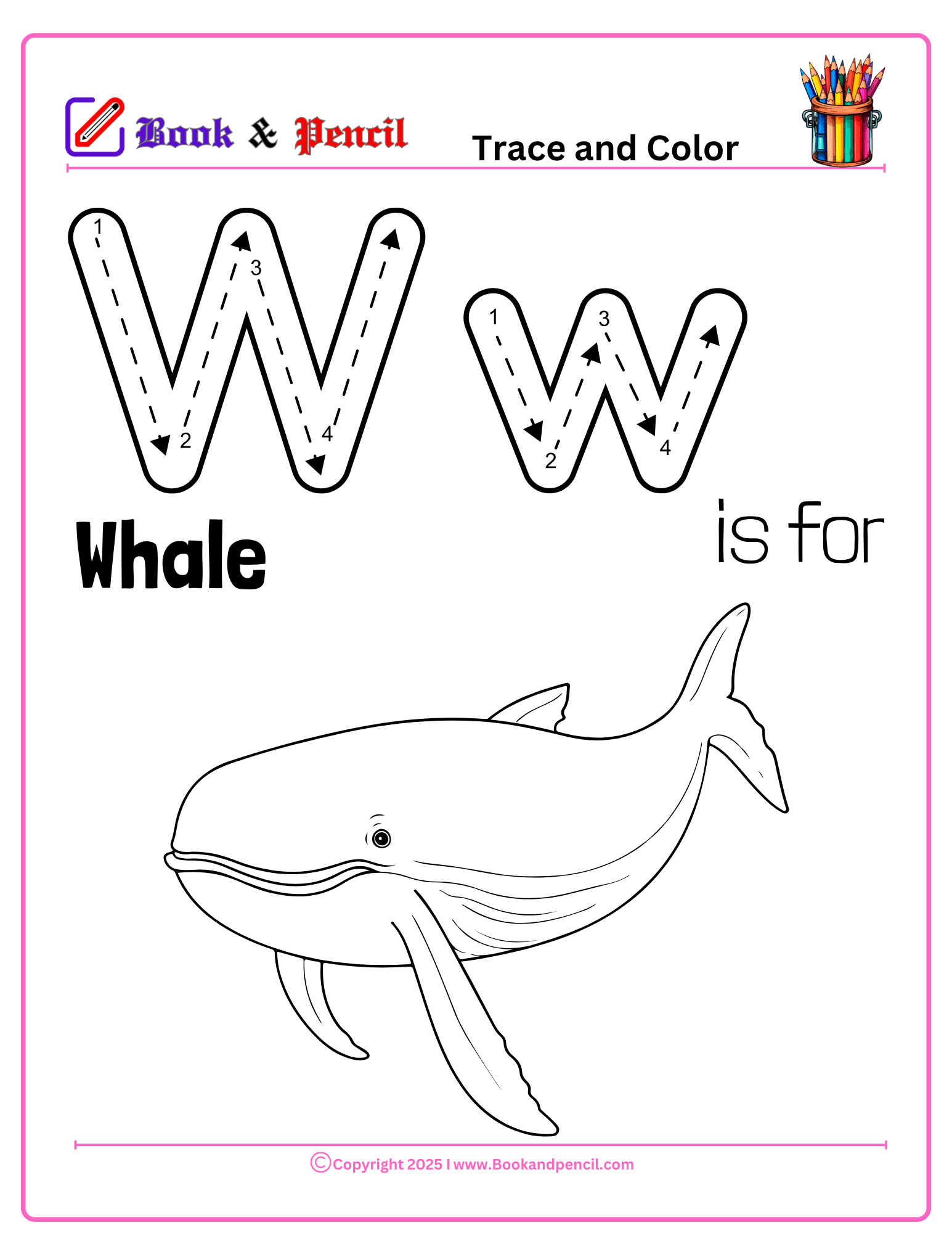 Letter W Coloring Worksheets - Free Printables PDF Download