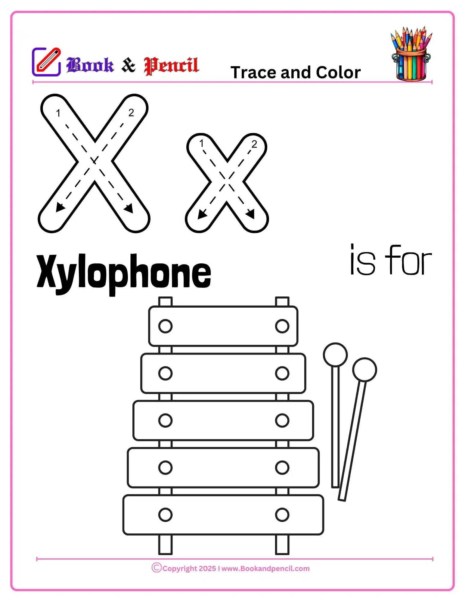 Letter X Coloring Worksheets - Free Printables PDF Download