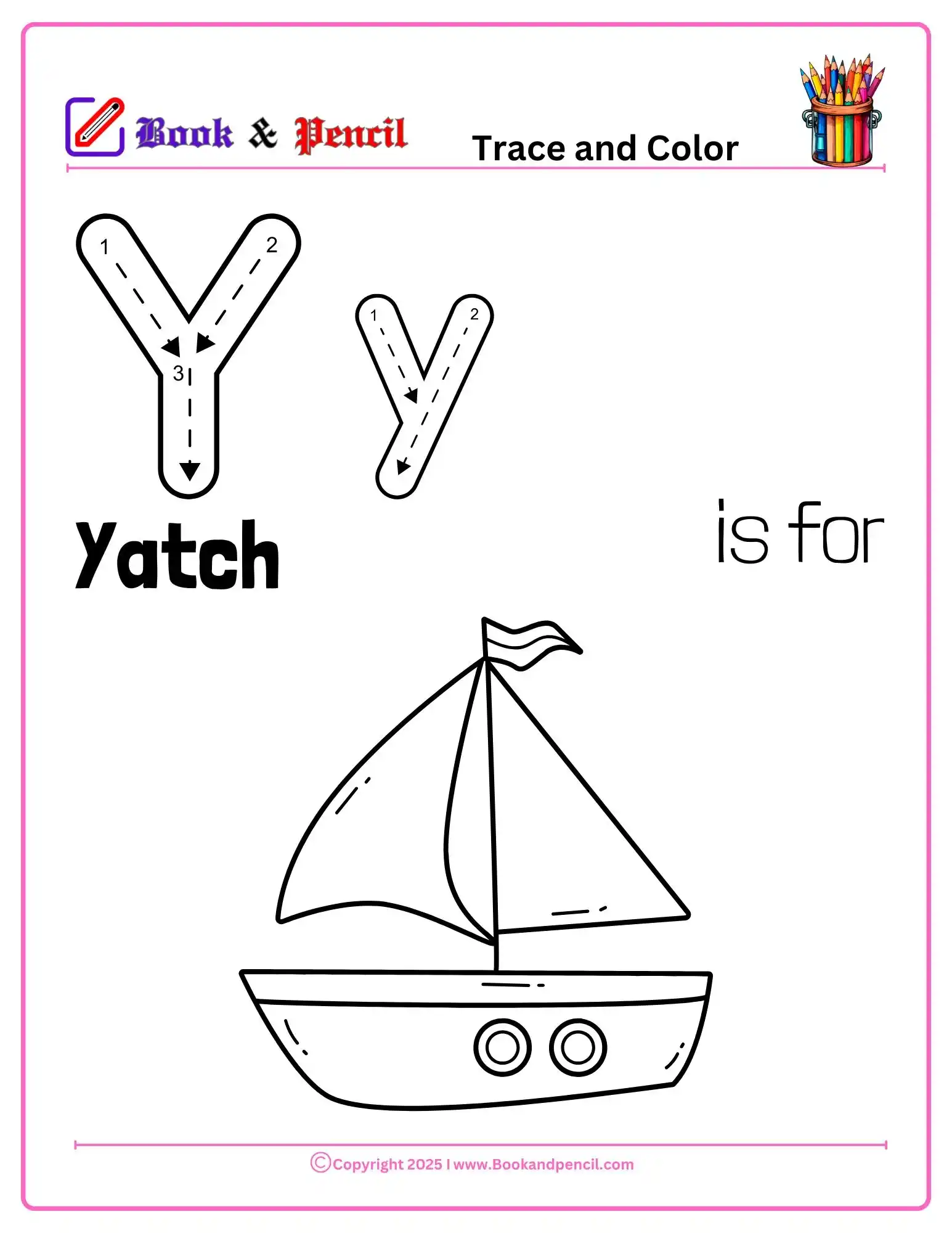 Letter Y Coloring Worksheets - Free Printables PDF Download